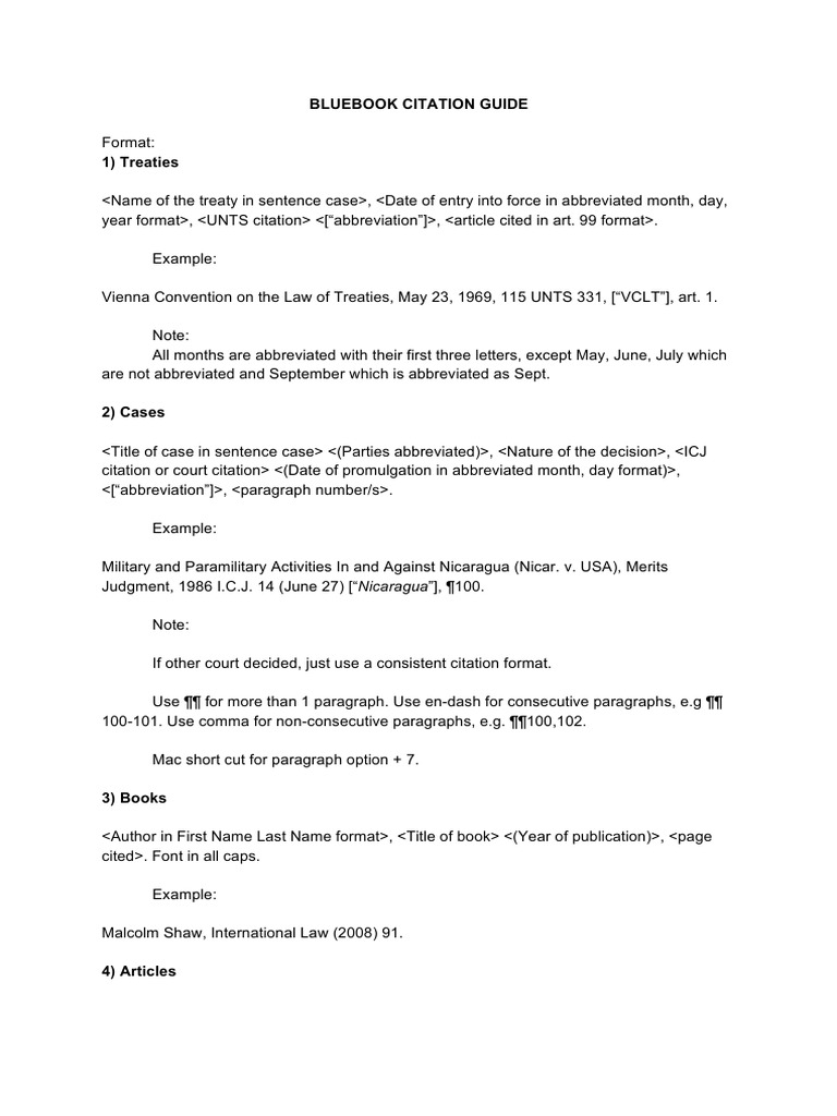 Bluebook Citation Guide Overview | PDF | Government | Justice