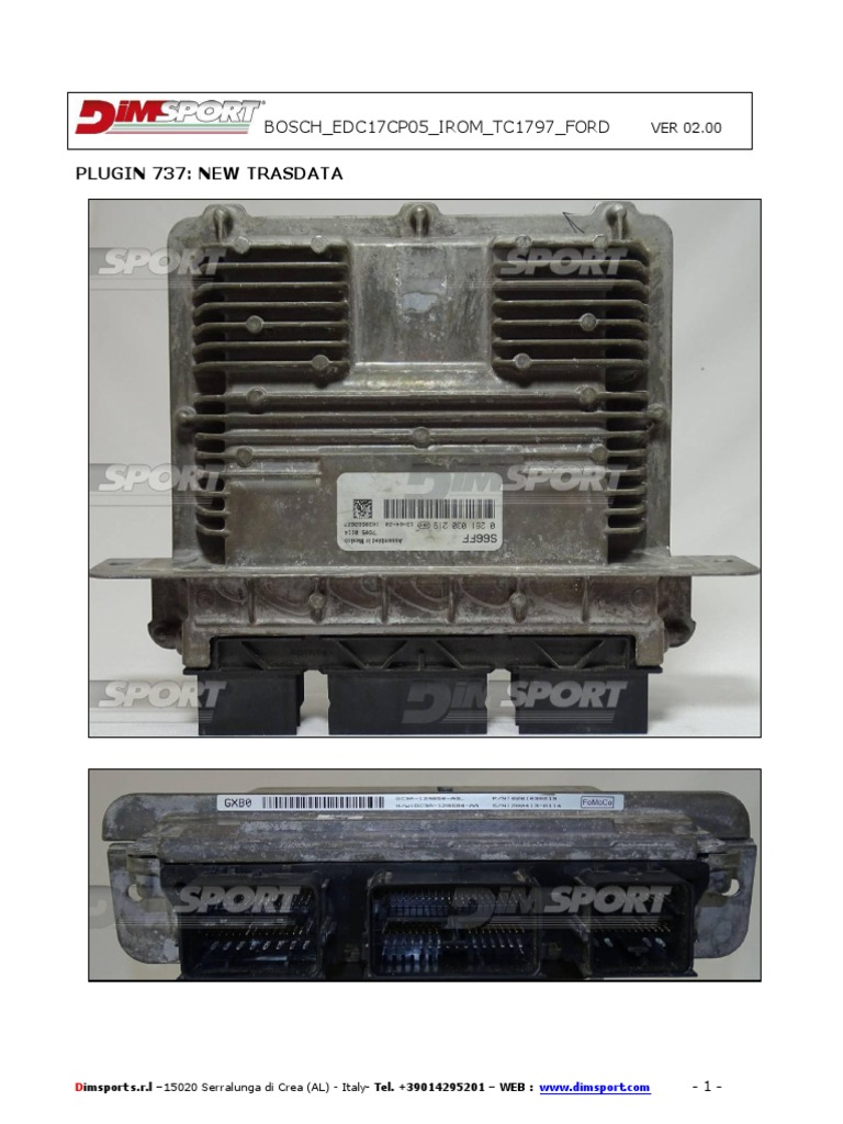 Bosch Edc17cp05 Irom TC1797 Ford PDF | PDF