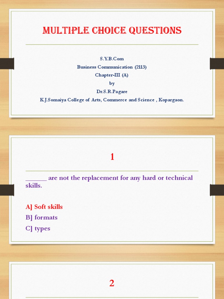 Personality Development MCQ PDF | PDF | Interview | Communication