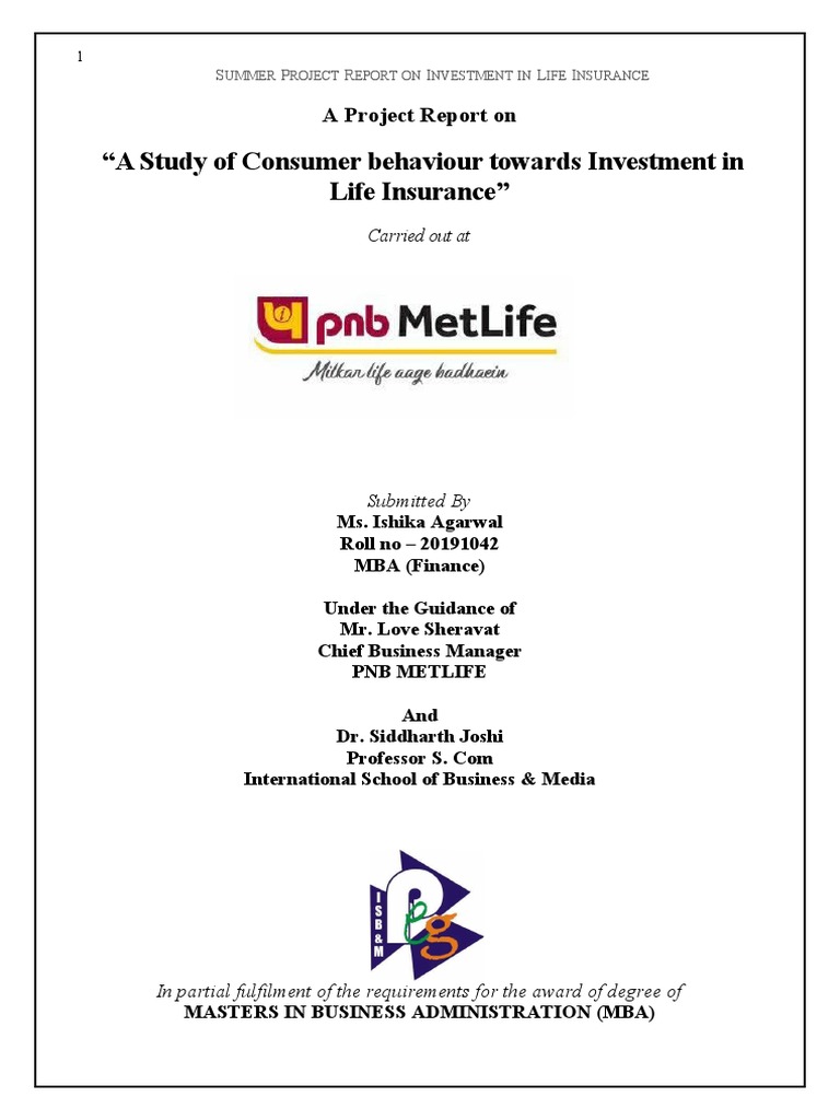 Analysis of Consumer Behavior Towards Investment in Life Insurance ...