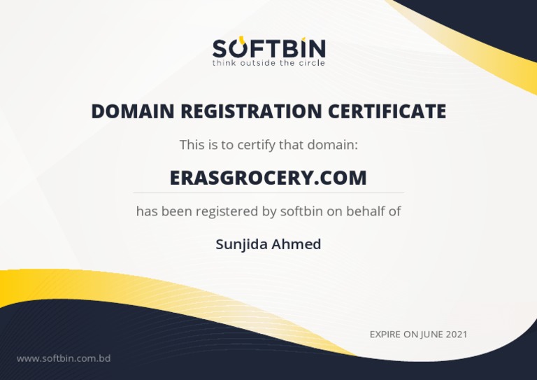 Domain Certificate PDF | PDF