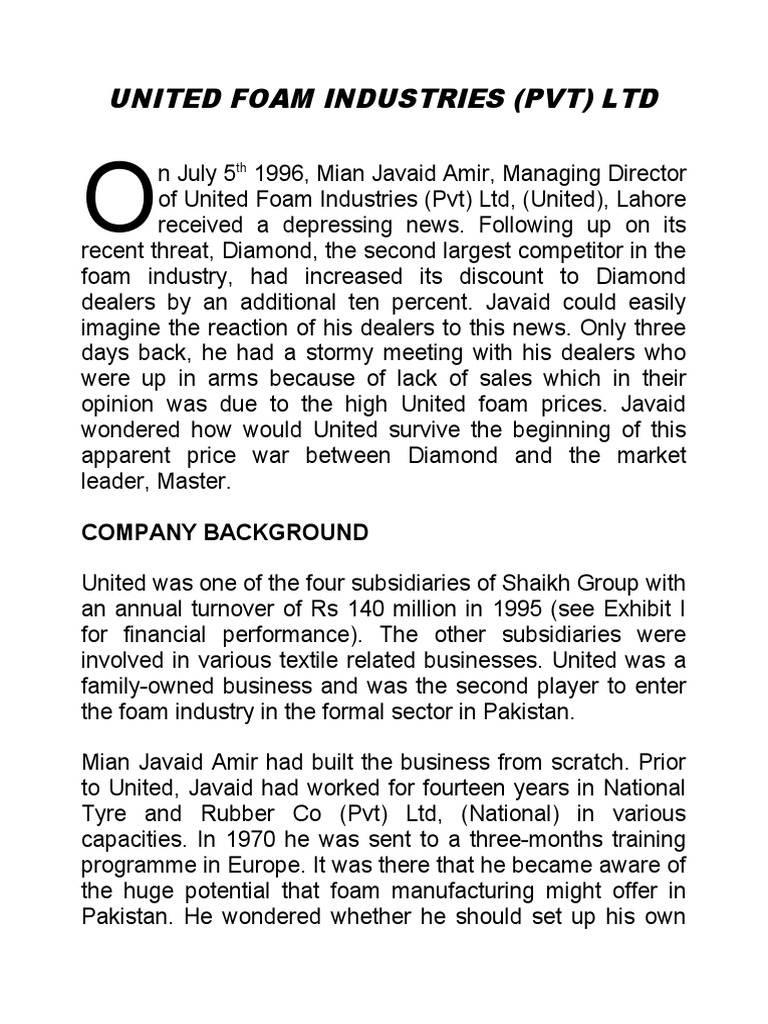 United Foam Industries Overview | PDF | Retail | Brand