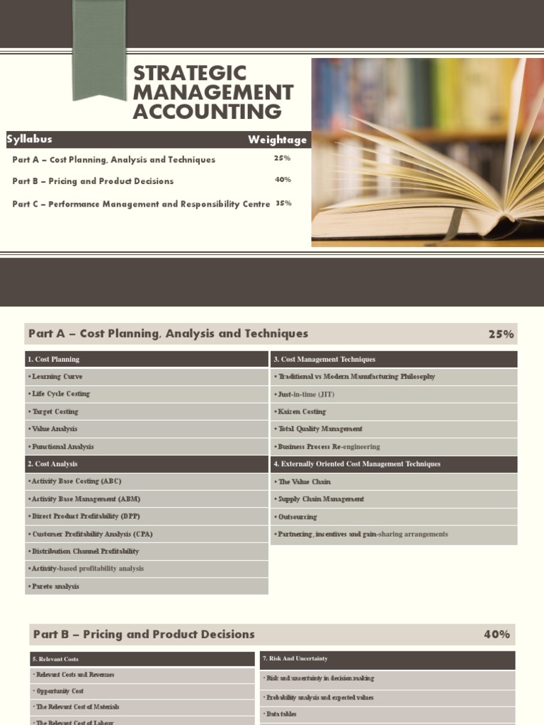A Comprehensive Guide to Strategic Management Accounting: Cost Planning ...