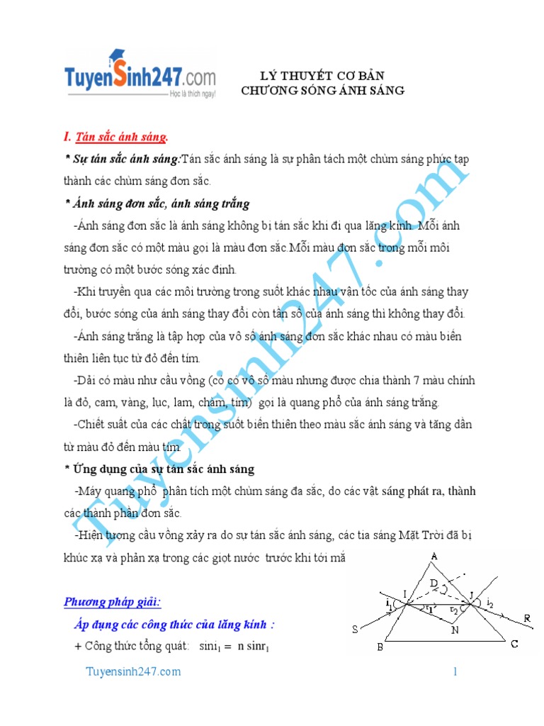 Ly Thuyet Co Ban Chuong Song Anh Sang | PDF