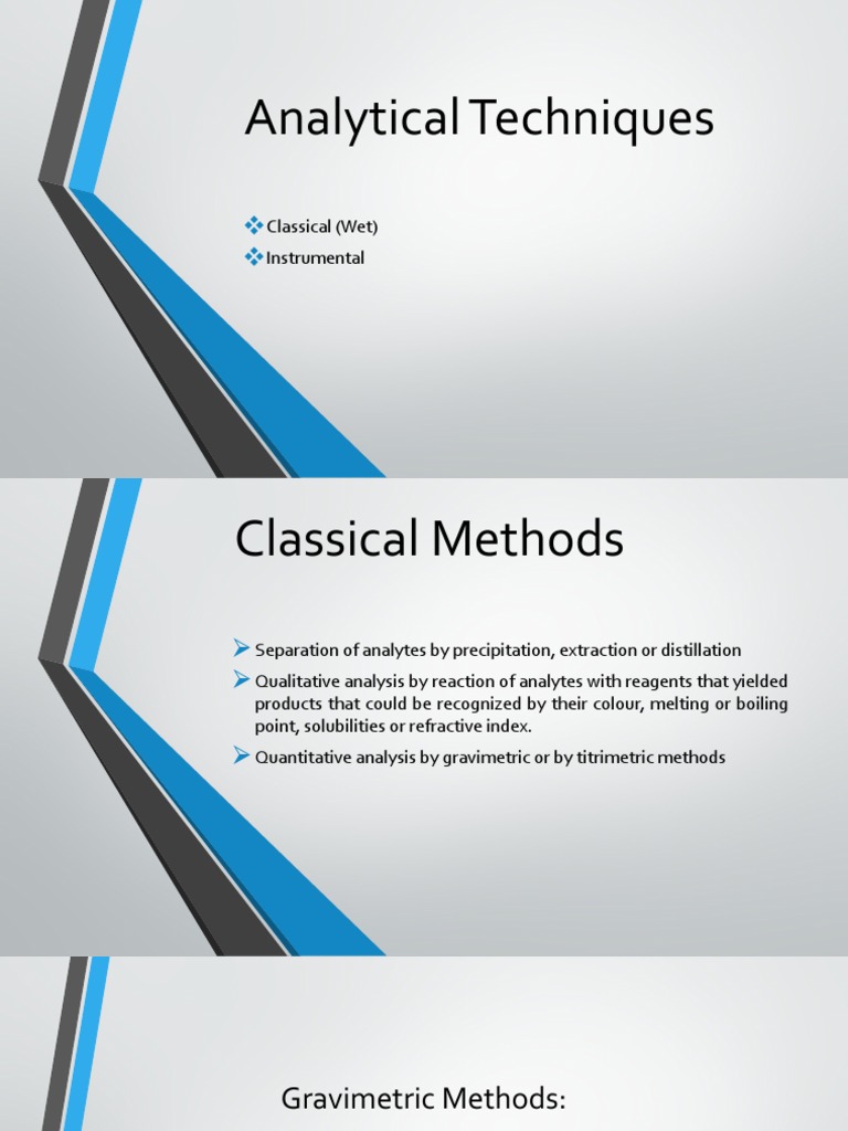 Classification of Analytical Techniques | PDF | Analytical Chemistry ...