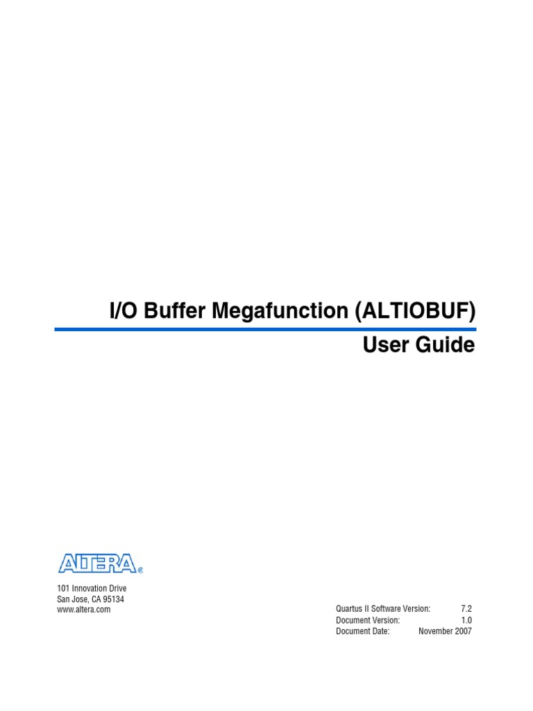 I/O Buffer Megafunction (ALTIOBUF) User Guide | Download Free PDF | Input/Output | Field ...