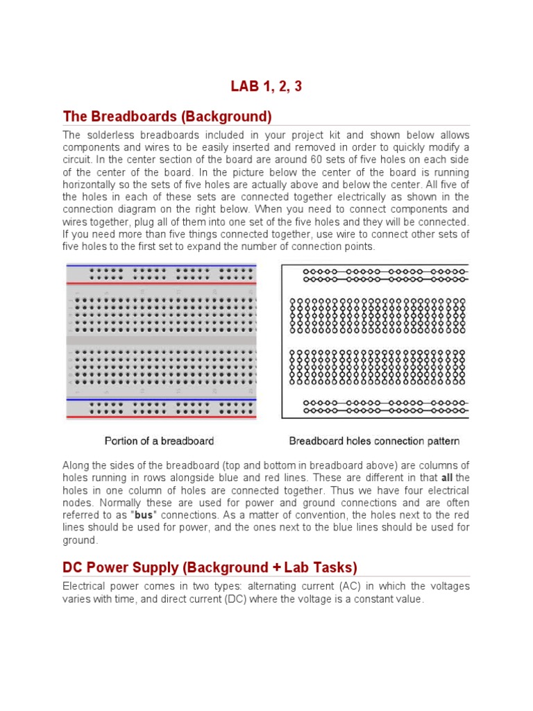 Breadboards and Resistors in Series Lab | PDF | Power Supply | Resistor