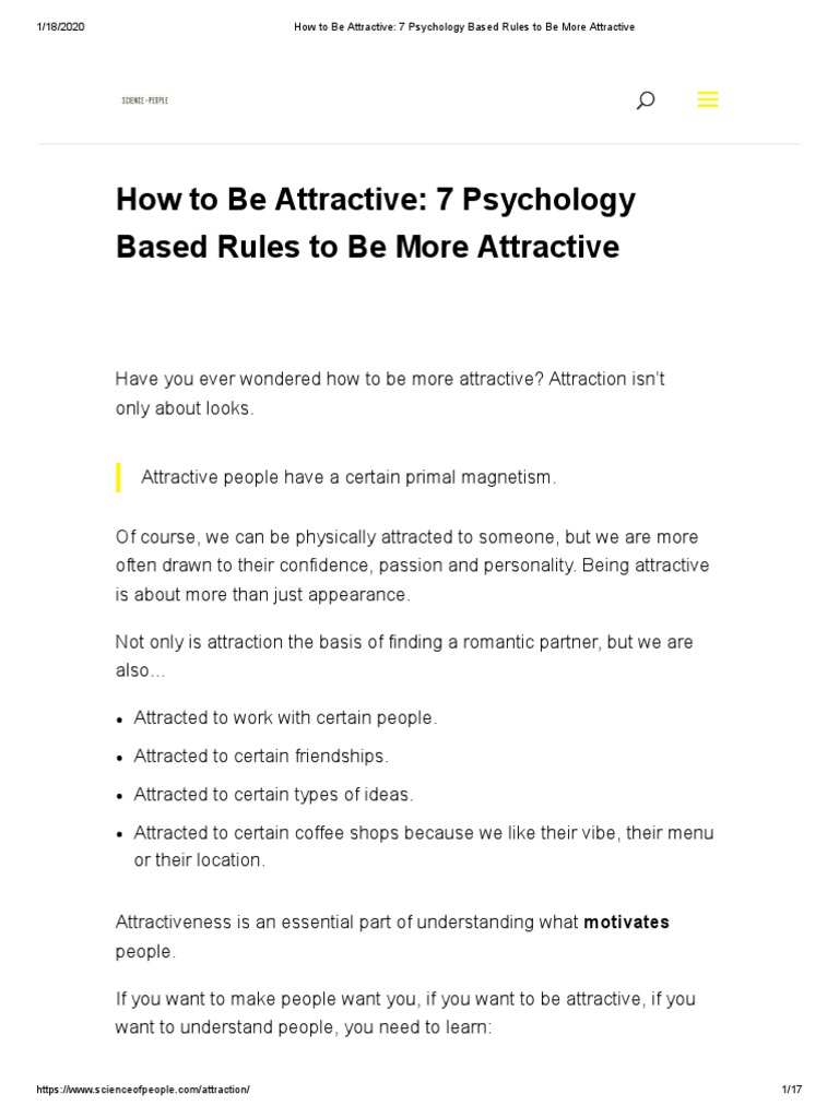 How To Be Attractive - 7 Psychology Based Rules To Be More Attractive ...