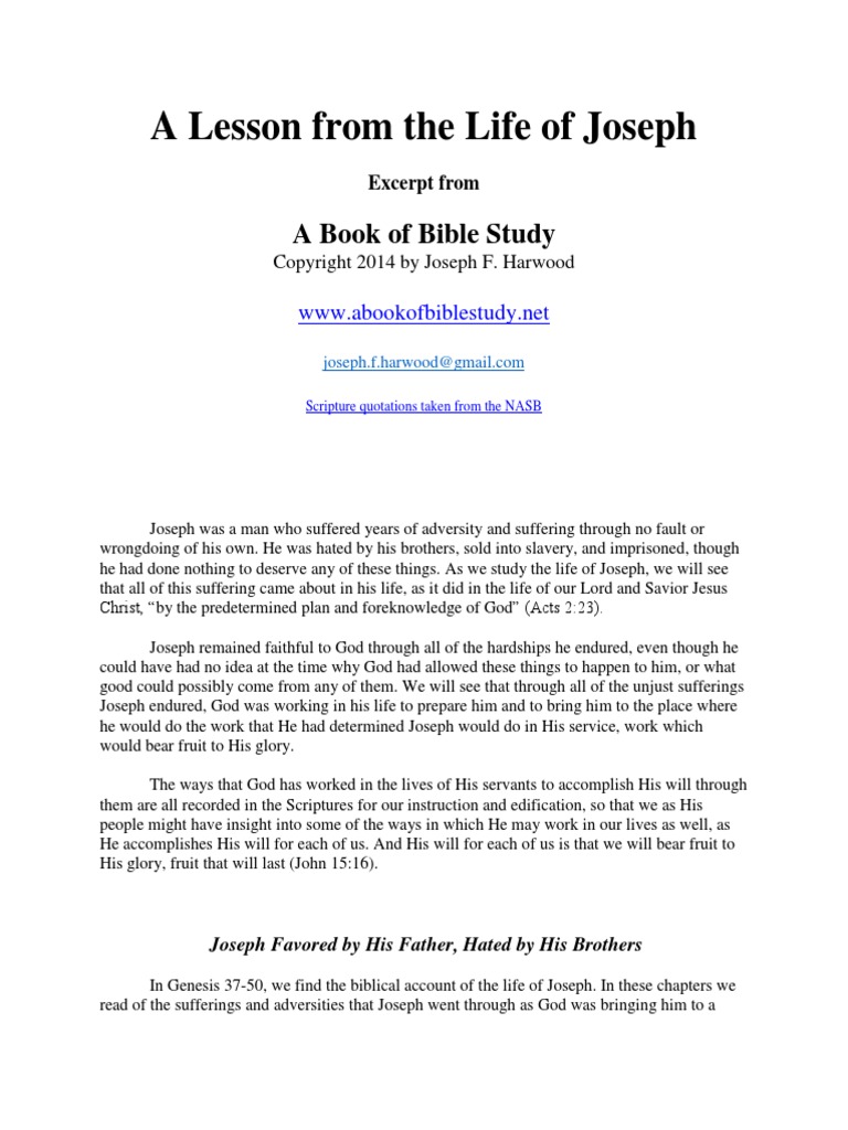 Lessons from Joseph's Adversity | PDF | Jacob | Book Of Exodus