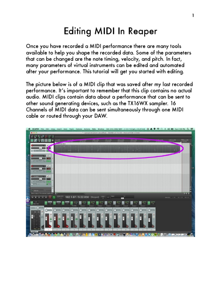 Editing MIDI in Reaper ! | PDF | Usb | Sound Technology