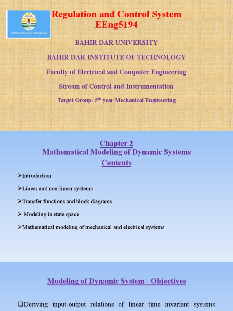 Chapter 2 Mathematical Modeling of Dynamic System | PDF | Nonlinear ...