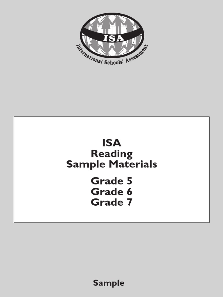 ISA Sample Reading G5-7 PDF | PDF | Question | Multiple Choice