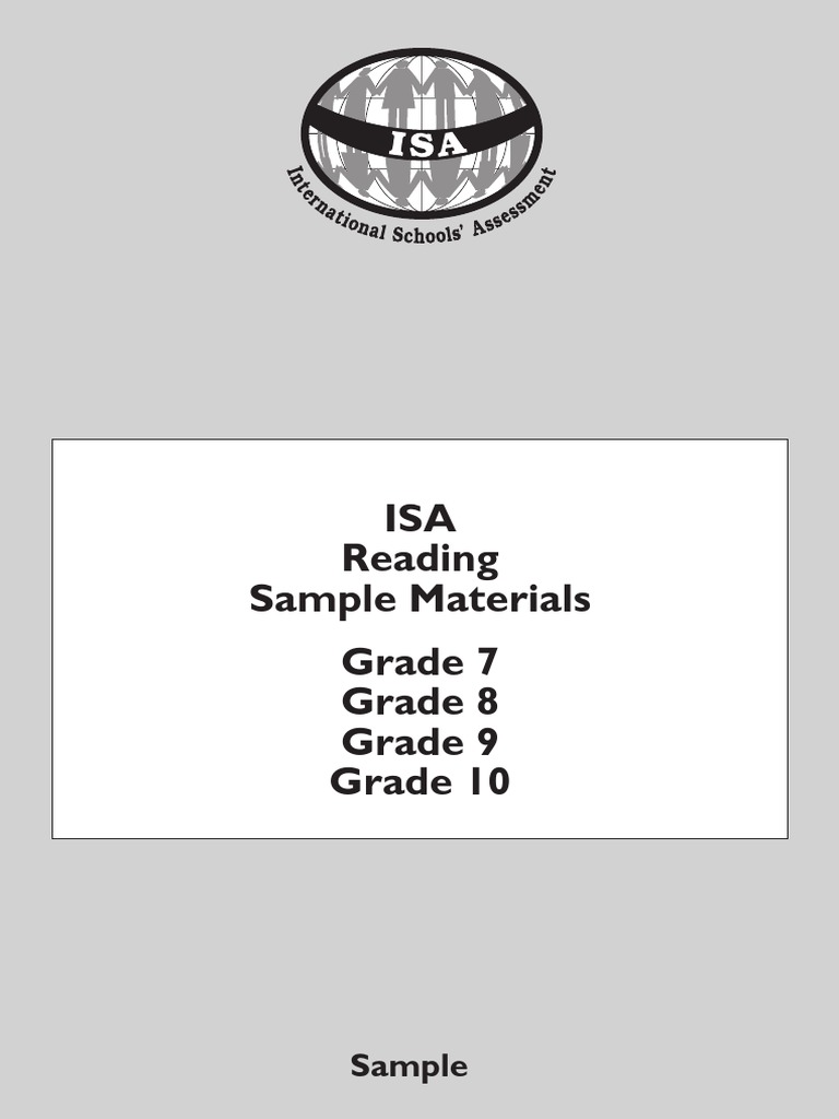 ISA Sample Reading G7-10 | Download Free PDF | Question | Multiple Choice