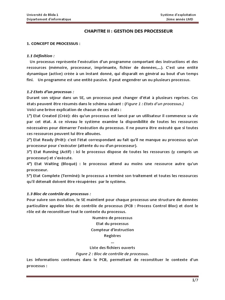 Gestion des processus en informatique | PDF | Processus (informatique ...
