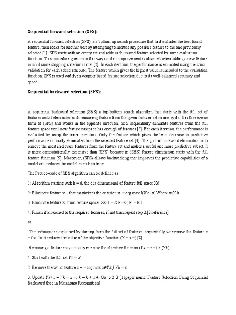 Sequential Forward Selection (SFS) | PDF | Least Squares | Regression ...