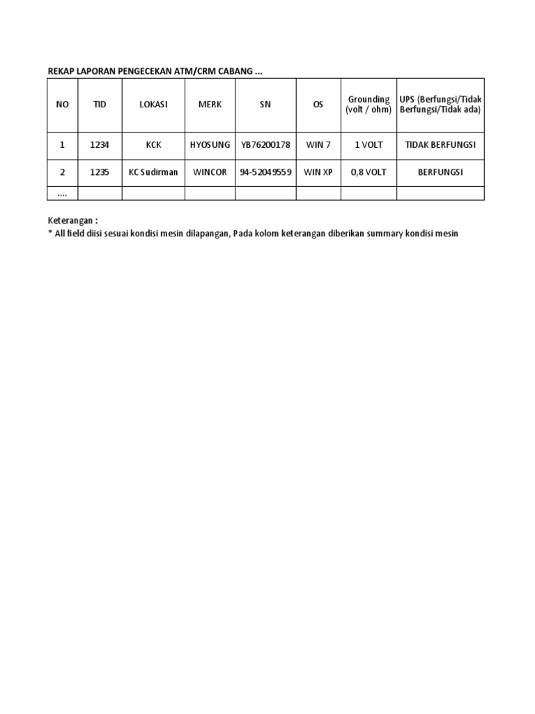 Format Rekapitulasi PM Khusus | PDF