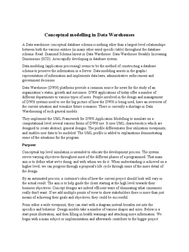 Conceptual Modelling in Data Warehouses | PDF | Data Warehouse ...