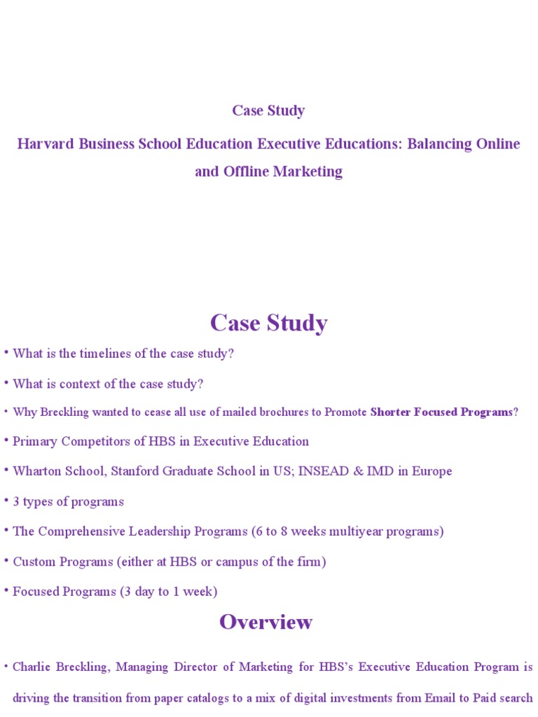 HBS Executive Education Case Study | PDF | Search Engine Marketing ...