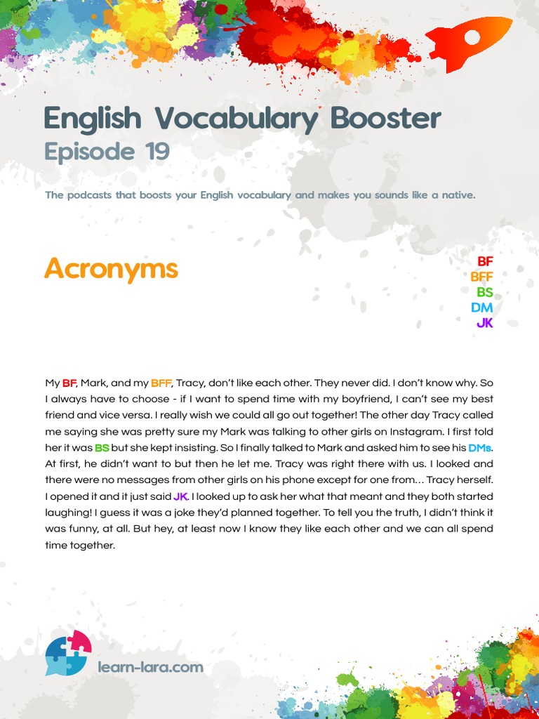 English Vocabulary Booster: Acronyms | PDF