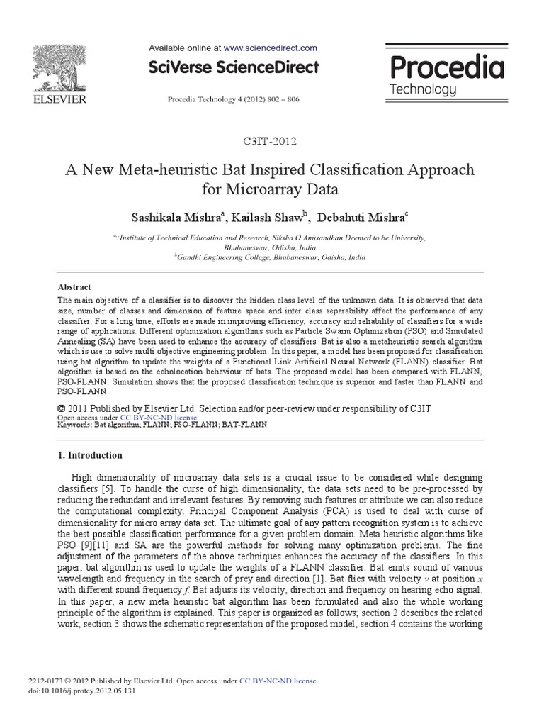 A New Meta-Heuristic Bat Inspired Classification Approach For ...