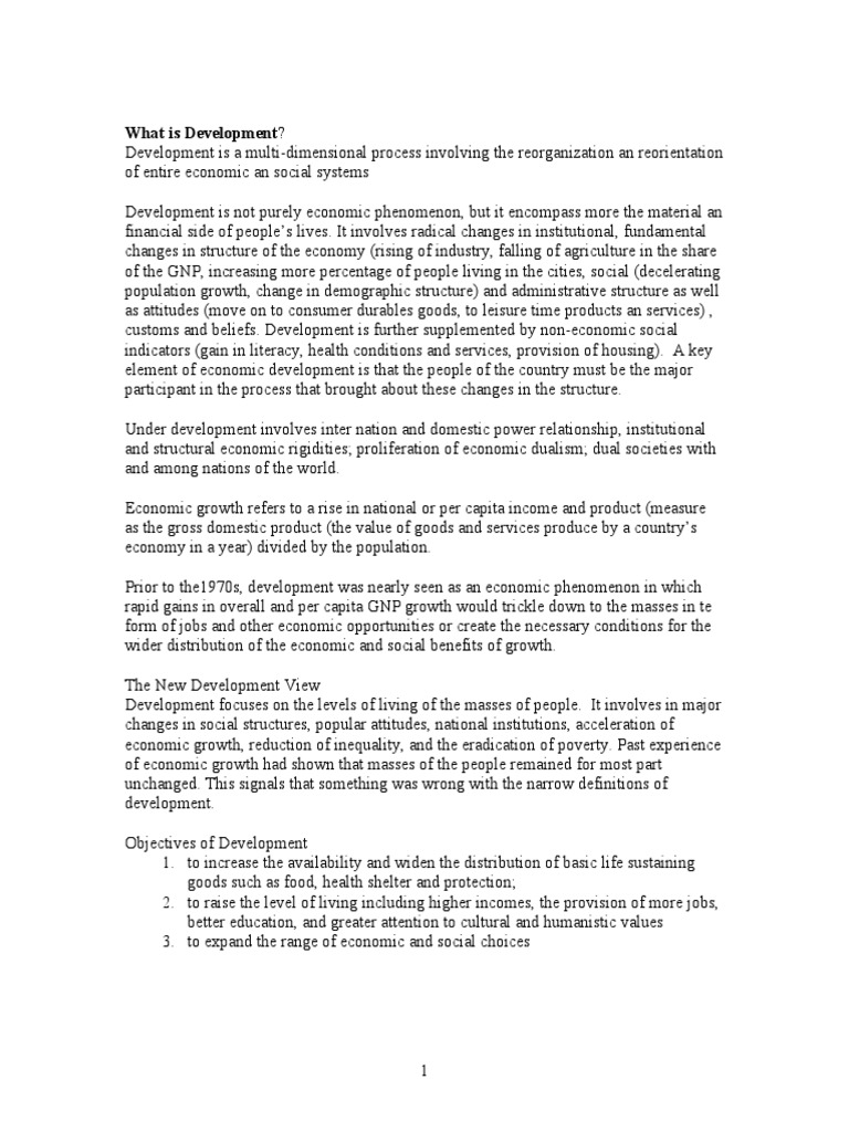 What Is Development | PDF | Free Market | Neoclassical Economics