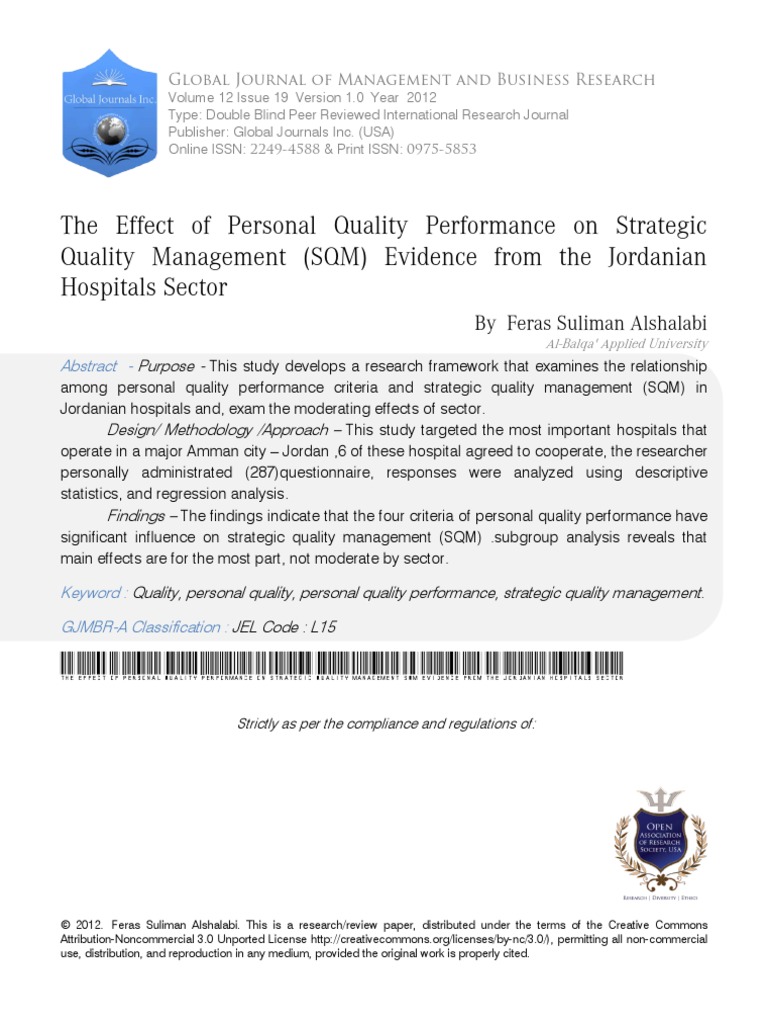 7 The Effect of Personal Quality Performance | PDF | Quality Management ...