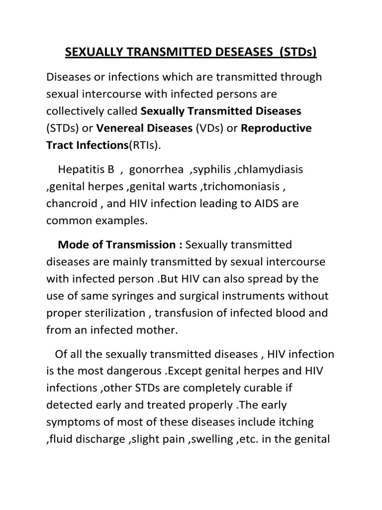 Comprehensive Guide to STDs | PDF | Sexually Transmitted Infection ...