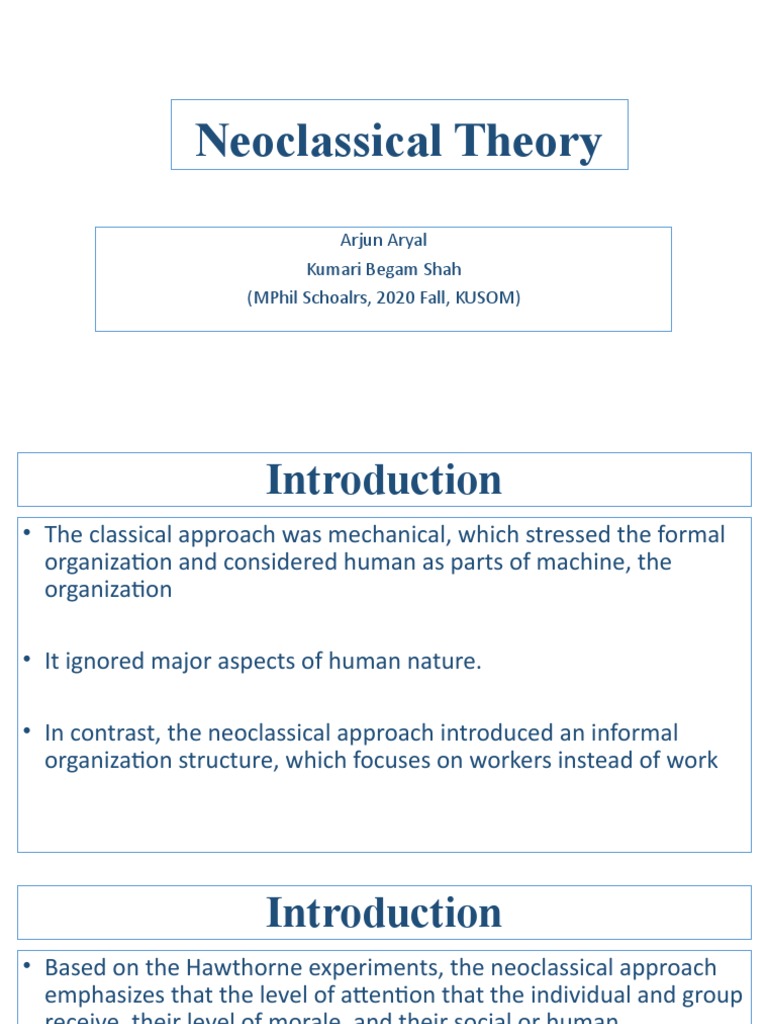 Neoclassical Theory Overview | PDF | Neoclassical Economics | Action ...