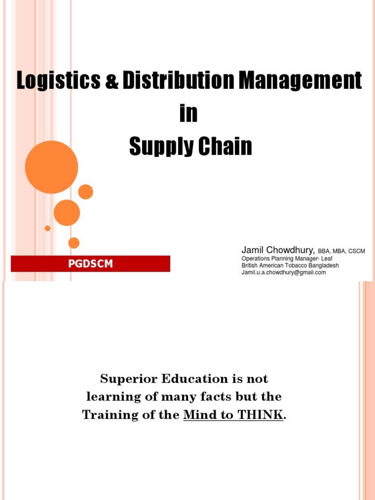 Logistics - Distribution MGT - PGDSCM - 1st Class - V3 - 09.12.16 PDF ...