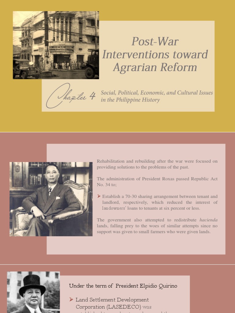 Post War Interventions Toward Agrarian Reform PDF | PDF | Arable ...