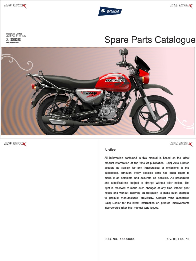 Bajaj Boxer Spare Parts Catalogue | PDF | Clutch | Carburetor