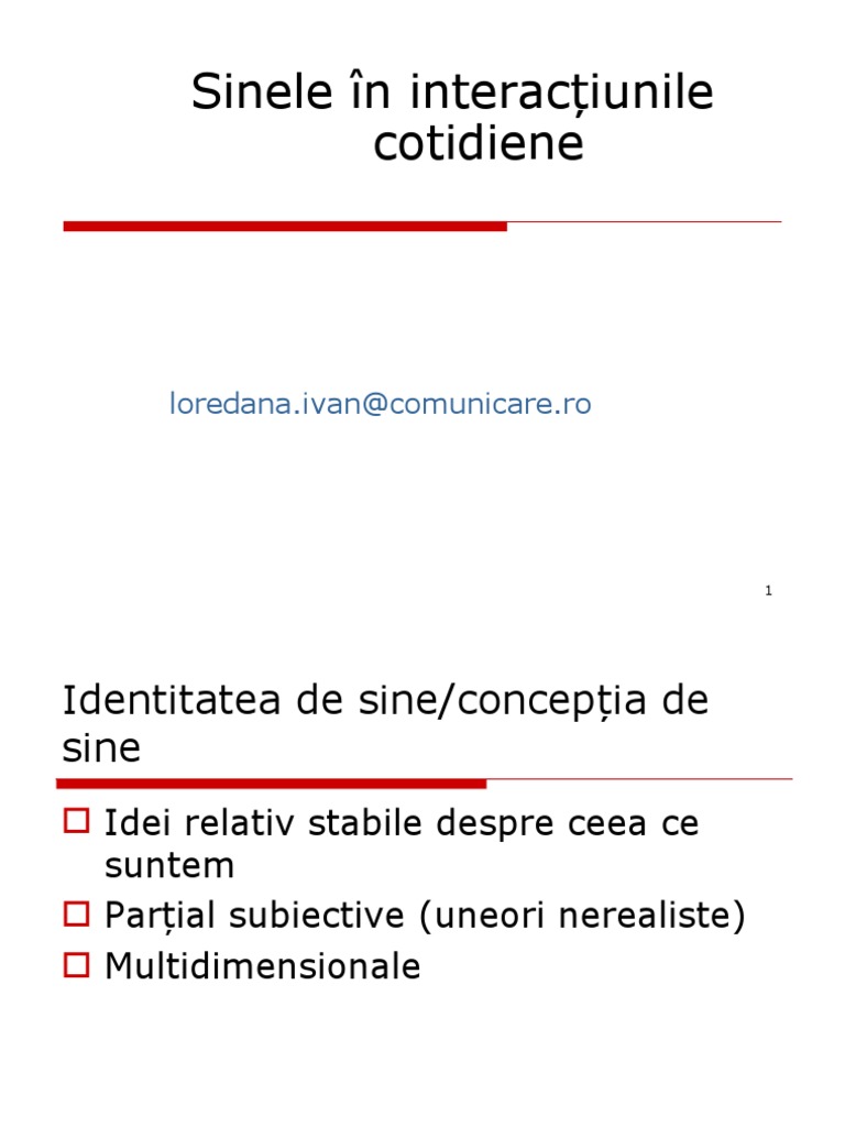 Cursul 1 - Sinele | PDF