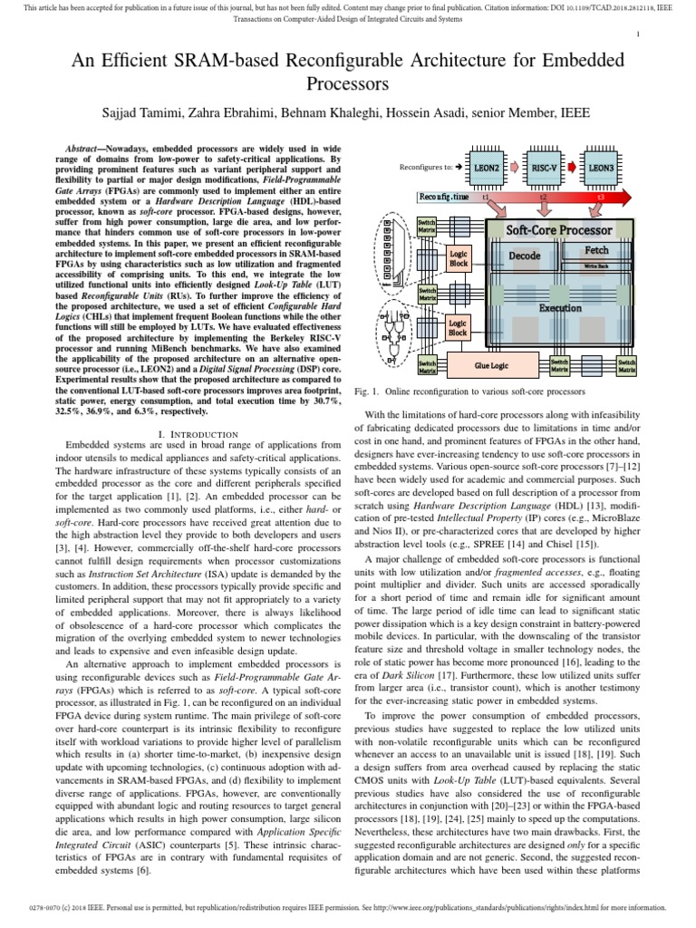 An Efficient SRAM-based Reconfigurable Architecture For Embedded | PDF ... An Efficient SRAM-based Reconfigurable Architecture For Embedded | PDF ...