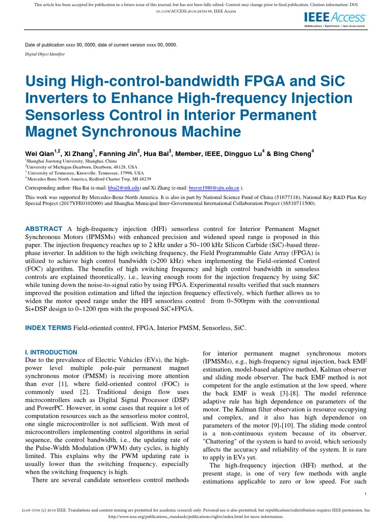 Advanced Sensorless Motor Control | PDF | Amplitude | Electric Motor
