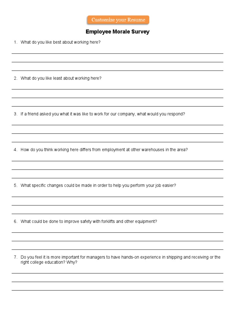 Employee Morale Survey | PDF | Copyright | Economies