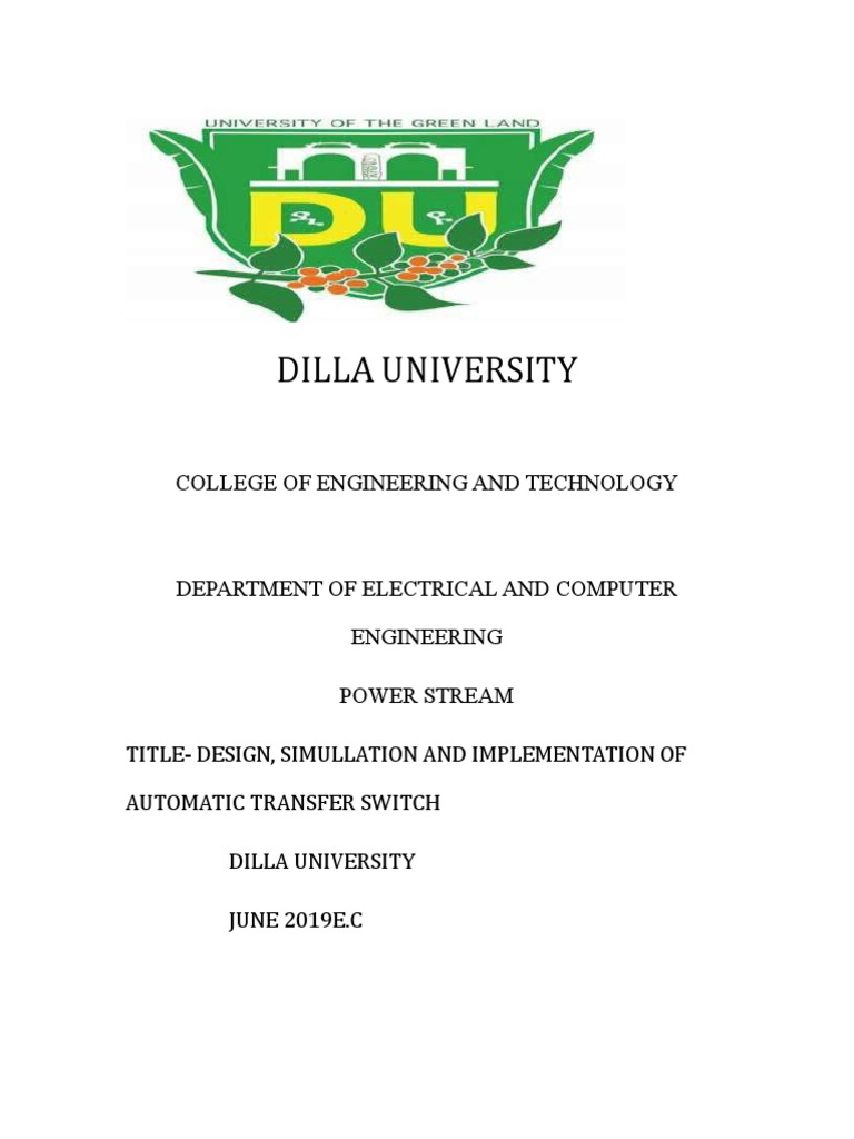 Dilla University: College of Engineering and Technology | PDF | Relay ...