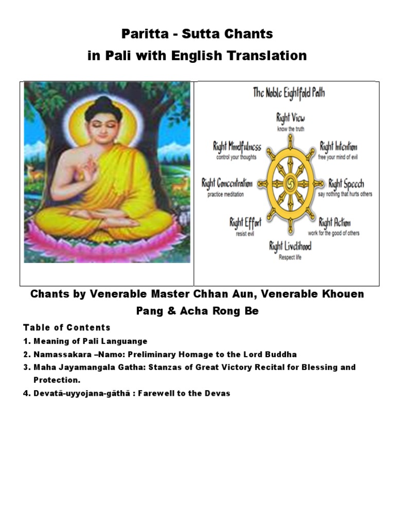 Paritta - Sutta Chants in Pali With English Translation | PDF | Pali ...