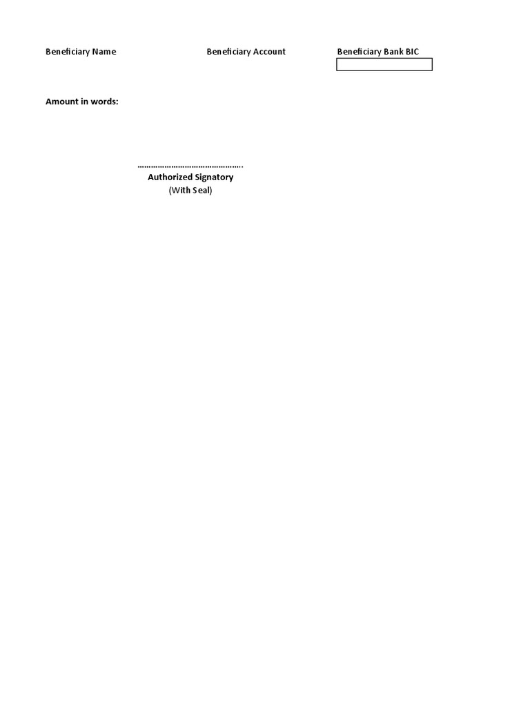 Amount in Words:: Beneficiary Name Beneficiary Account Beneficiary Bank ...