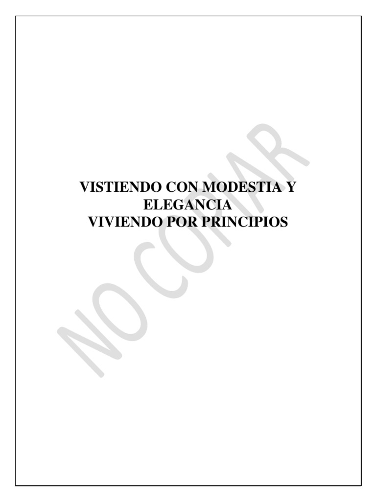 Vistiendo Con Modestia y Elegancia | PDF | Humildad | Modestia