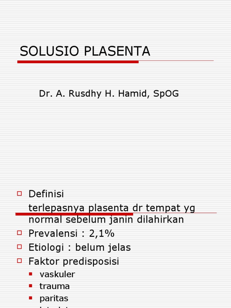 Solusio Plasenta | PDF
