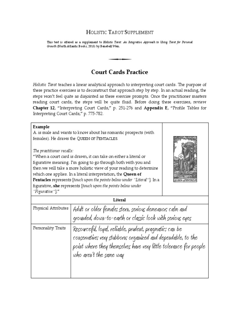 02bb Court Cards Practice Exercises | PDF | Planets In Astrology | Tarot