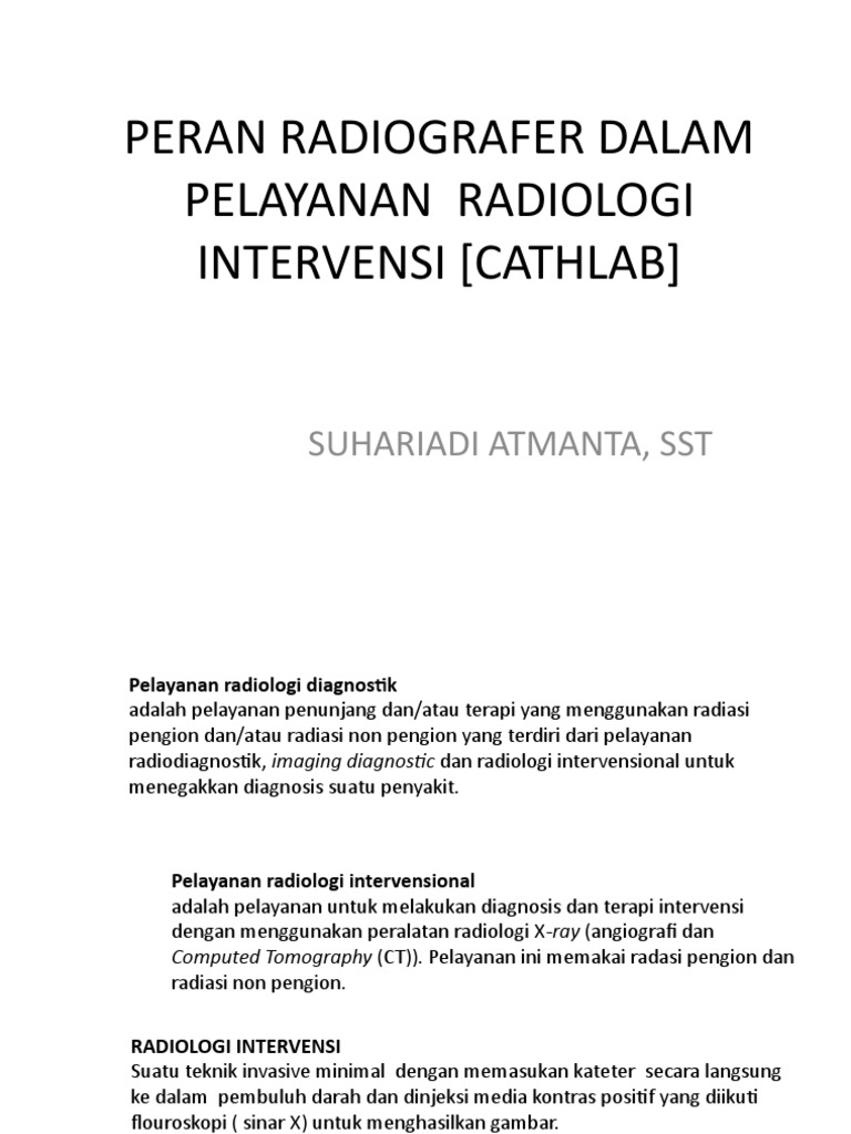 Peran Radiografer Dalam Pelayanan Radiologi Intervensi Di Rsup | PDF