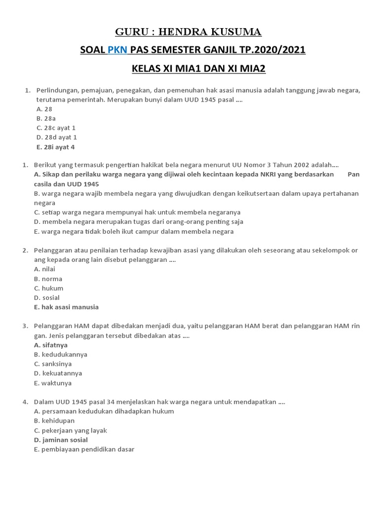 Soal Pas 2020 28 Pdf