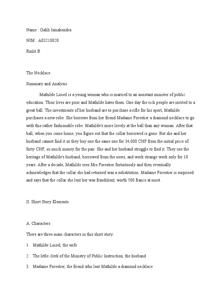 The Necklace Analysis | PDF