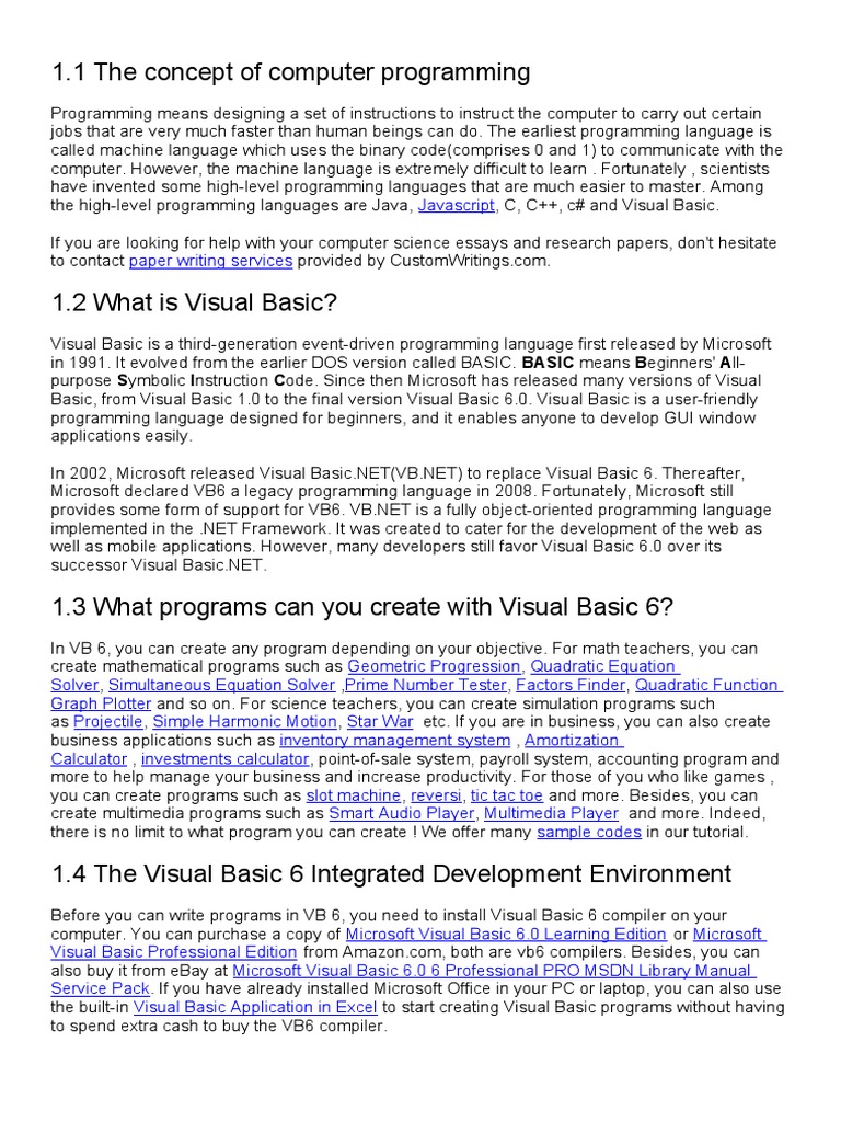 1.1 The Concept of Computer Programming | PDF | Basic | Computer ...