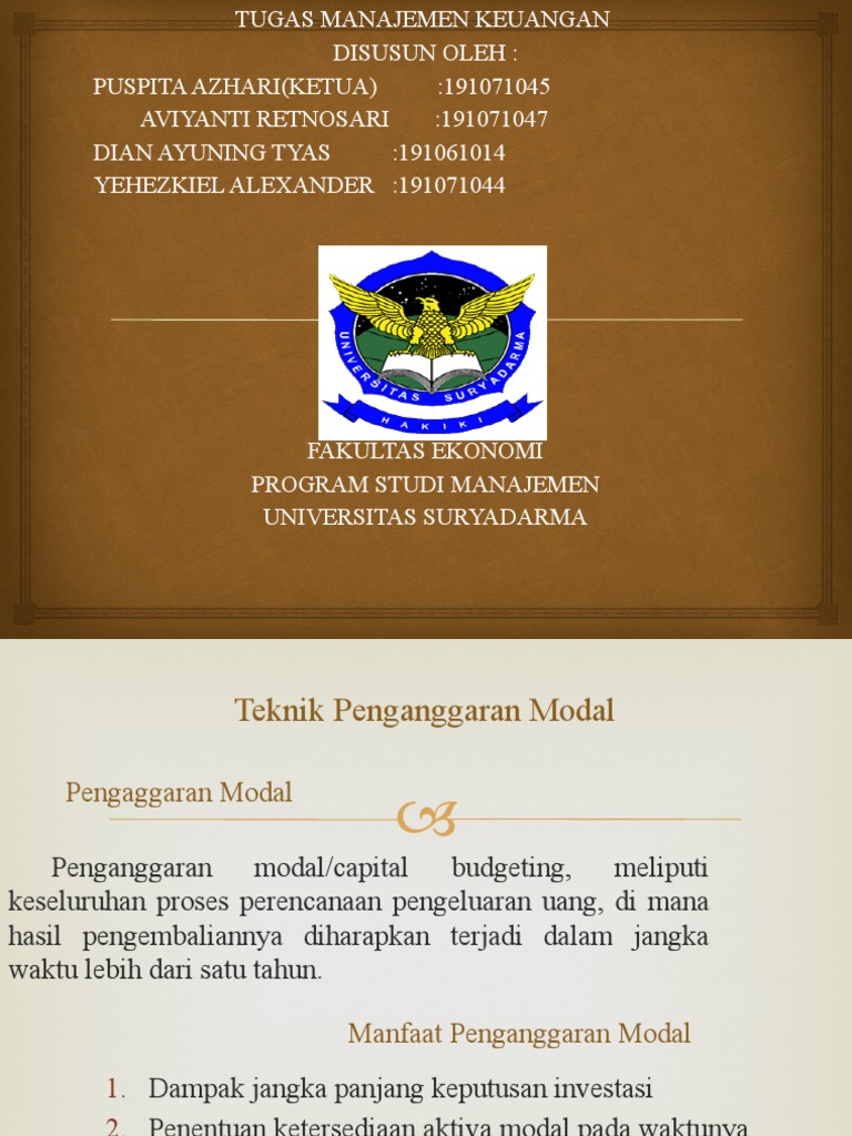 Teknik Penganggaran Modal | PDF
