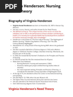 Virginia Henderson's Need Theory in Nursing | PDF | Nursing | Theory