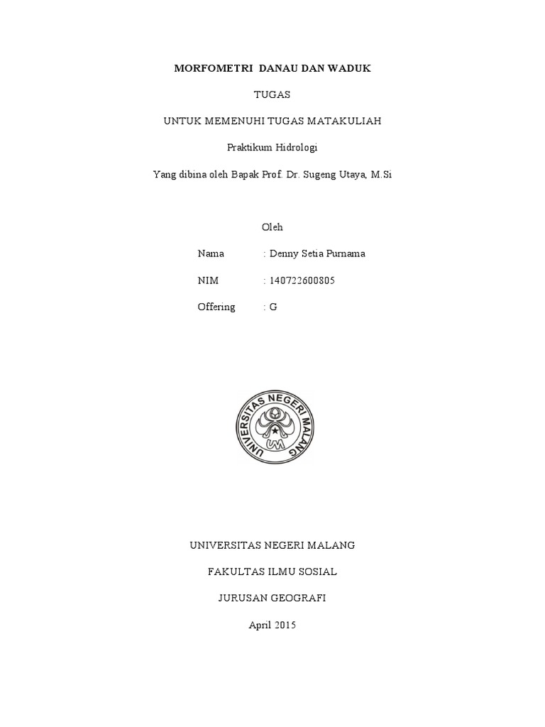 Morfometri Danau Dan Waduk | PDF
