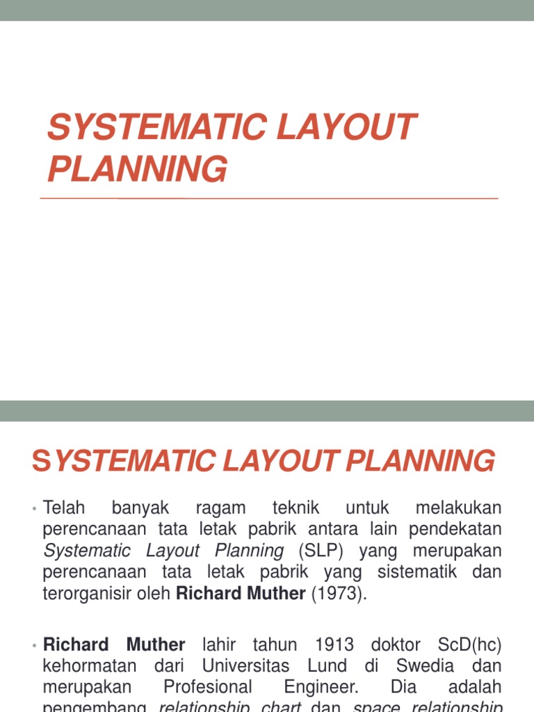 Systematic Layout Planning | PDF