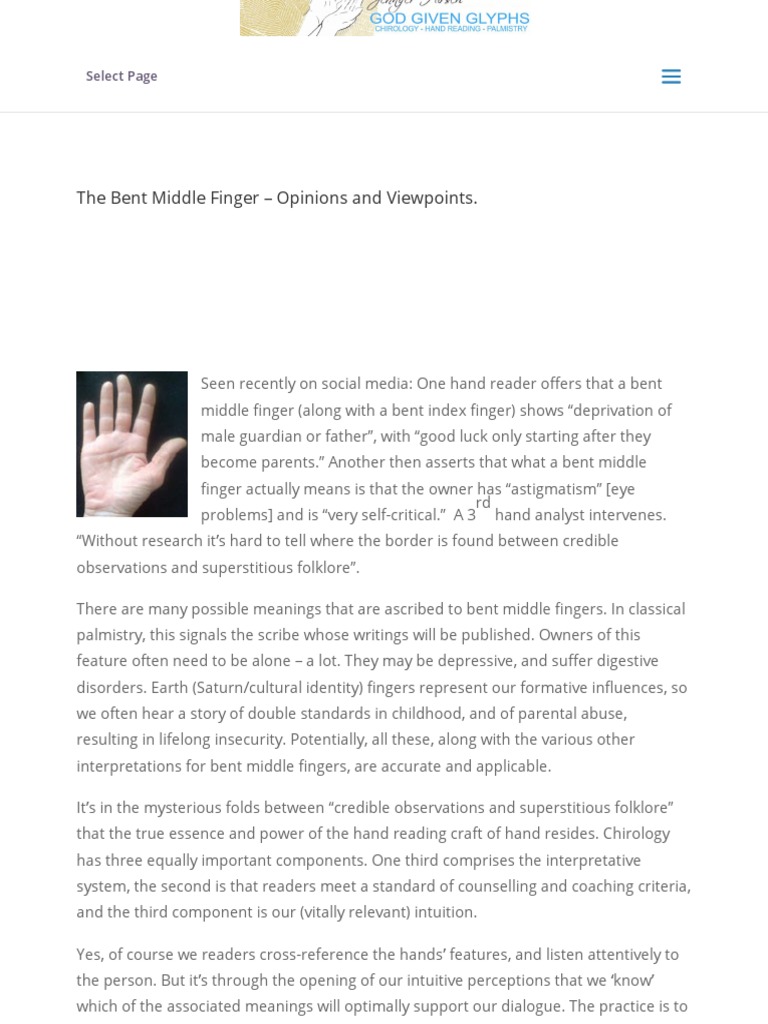 The Bent Middle Finger - Opinions and Viewpoints. - God Given Glyphs ...